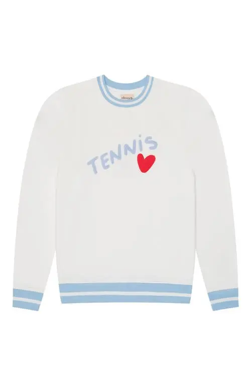 ELLSWORTH + IVEY Elle Sweatshirt Tennis Heart - Ivory