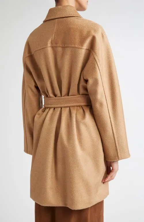 Max Mara Filato Belted Hair Wrap Coat - Camel