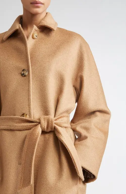 Max Mara Filato Belted Hair Wrap Coat - Camel