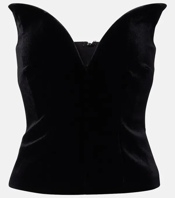 Roland Mouret Velvet Corset Top - Black