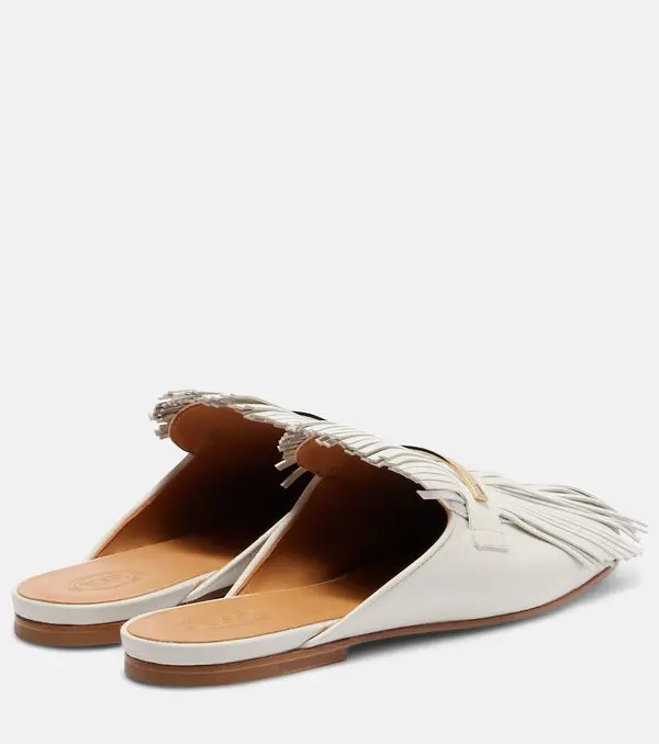 TOD'S Fringed Leather Mules
