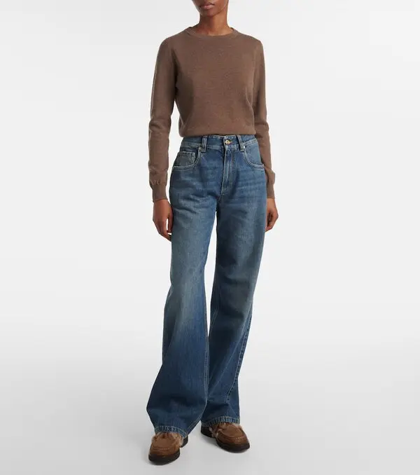 Brunello Cucinelli Monili High-rise Wide-leg Jeans