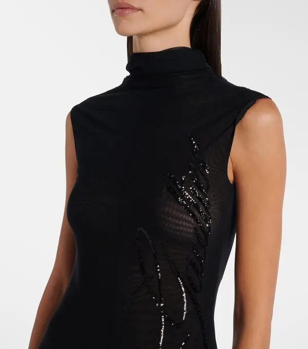 JEAN PAUL GAULTIER Sequined Mesh Maxi Dress