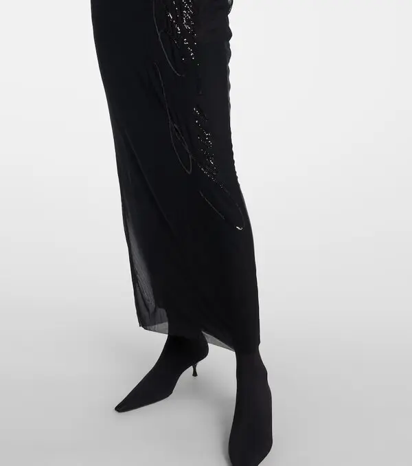 JEAN PAUL GAULTIER Sequined Mesh Maxi Dress