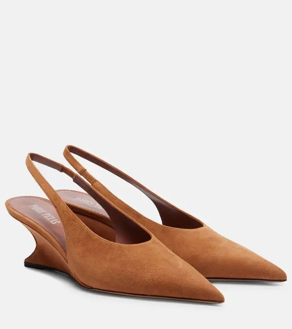 Paris Texas Nina 50 Suede Wedges - Brown