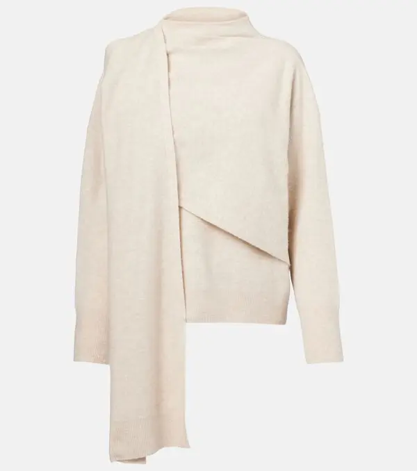 Vince Draped Wool And Cashmere Sweater - Beige