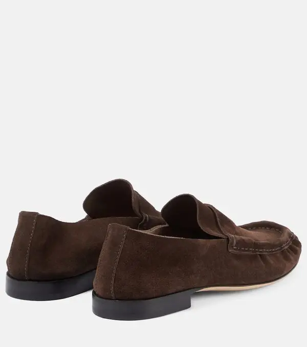 THE ROW Suede Penny Loafers - Brown