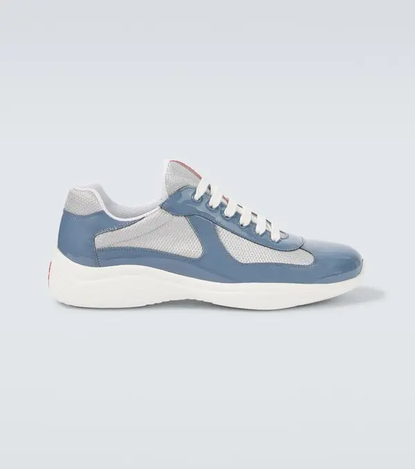 Prada America's Cup Patent Leather Sneakers - Blue