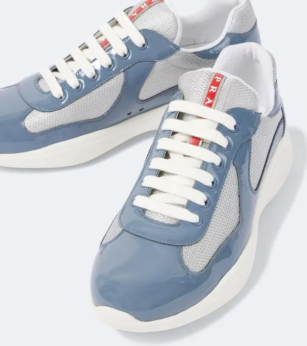 Prada America's Cup Patent Leather Sneakers - Blue