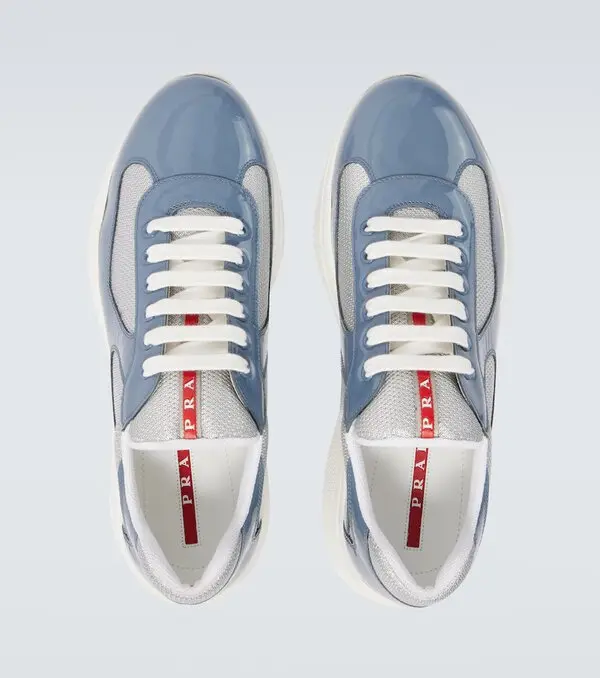 Prada America's Cup Patent Leather Sneakers - Blue