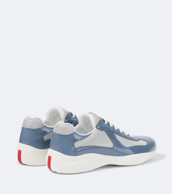 Prada America's Cup Patent Leather Sneakers - Blue