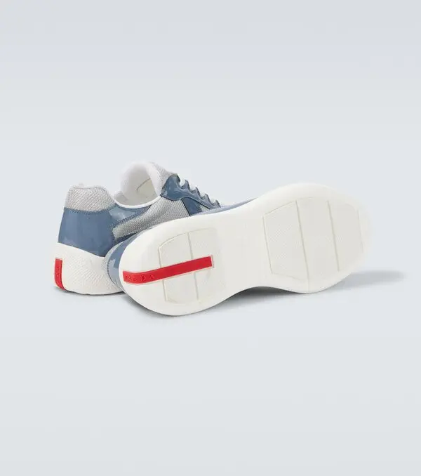 Prada America's Cup Patent Leather Sneakers - Blue