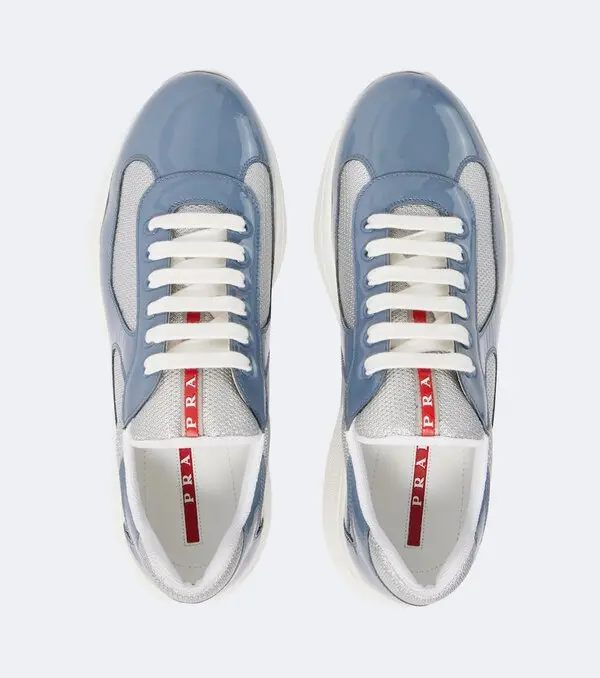 Prada America's Cup Patent Leather Sneakers - Blue