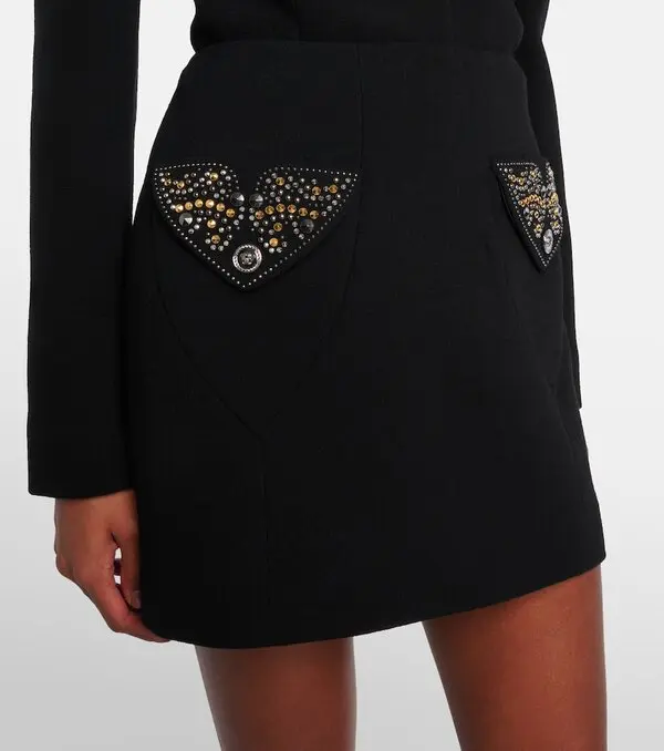 Versace Virgin Wool Crêpe Miniskirt