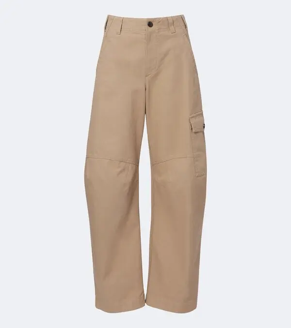 Brunello Cucinelli Cotton Canvas Barrel-leg Pants - Beige