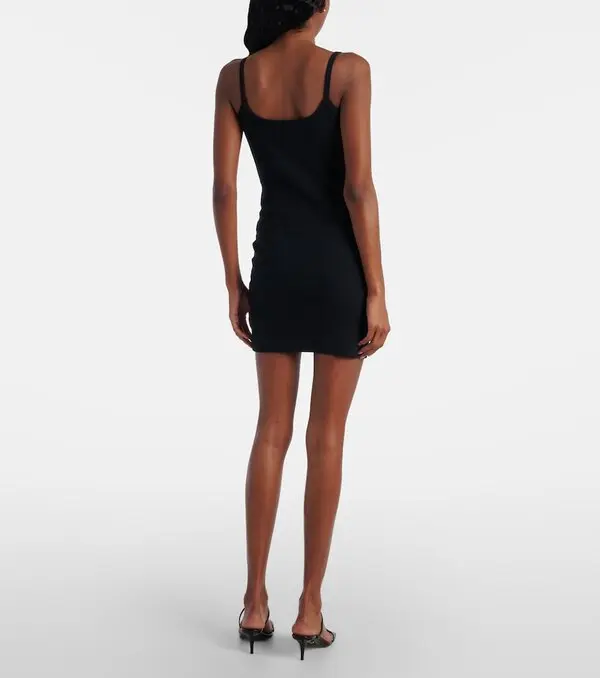 Versace Logo Cotton-blend Minidress - Black