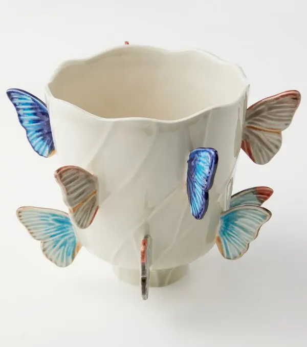BORDALLO PINHEIRO Cloudy Butterflies Small Vase Claudia Schiffer - Multicoloured