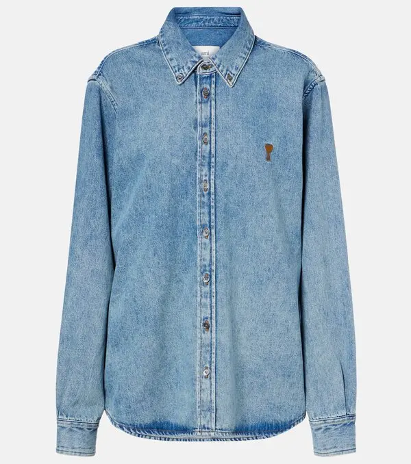 AMI Paris Embroidered Denim Shirt