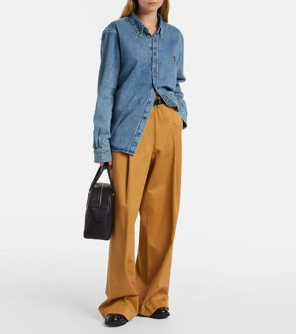 AMI Paris Embroidered Denim Shirt
