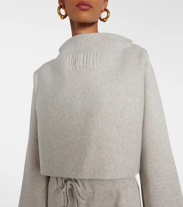 JEAN PAUL GAULTIER Cropped Embossed Logo Cotton Hoodie