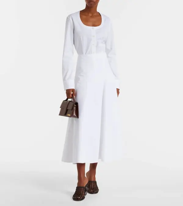 Jacquemus Triangle Cotton Poplin Midi Skirt