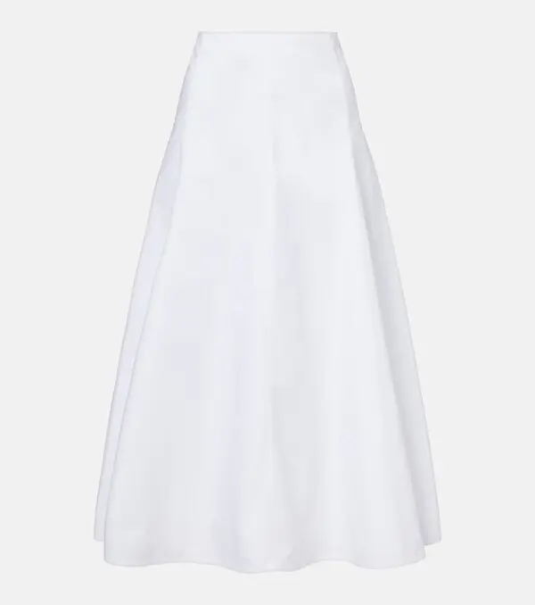 Jacquemus Triangle Cotton Poplin Midi Skirt - White