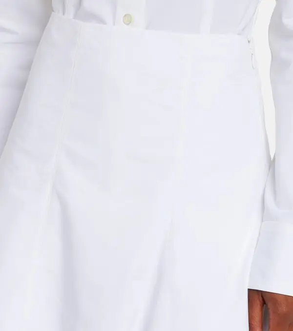 Jacquemus Triangle Cotton Poplin Midi Skirt - White