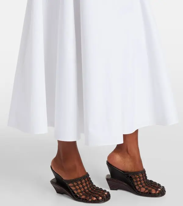 Jacquemus Triangle Cotton Poplin Midi Skirt - White
