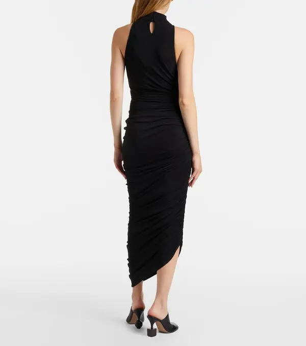 Jacquemus Piazza Gathered Jersey Midi Dress