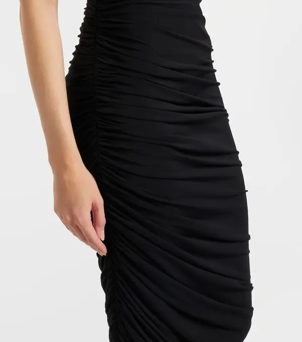 Jacquemus Piazza Gathered Jersey Midi Dress