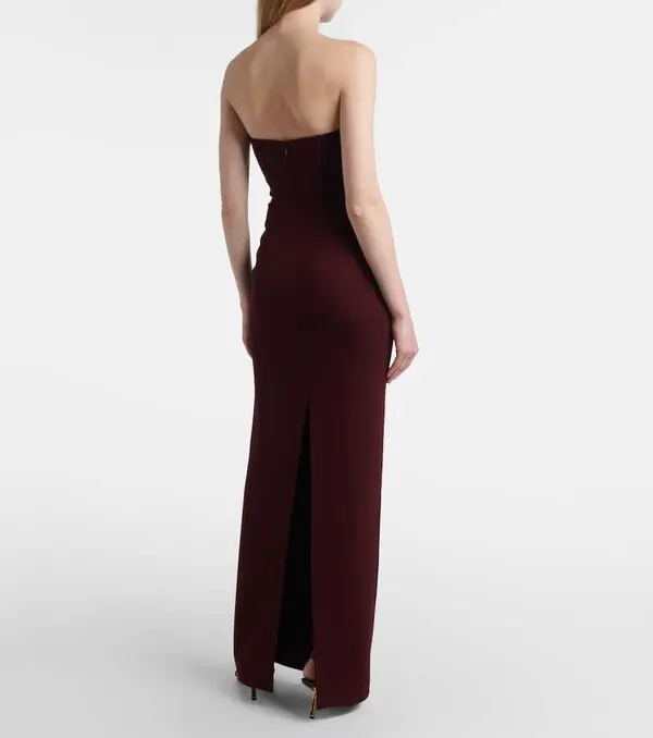 Roland Mouret Draped Embellished Cady Corset Dress