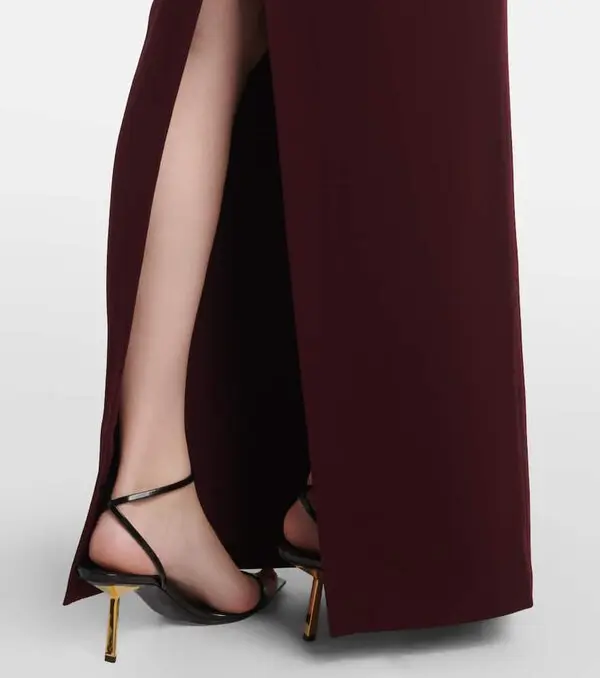 Roland Mouret Draped Embellished Cady Corset Dress