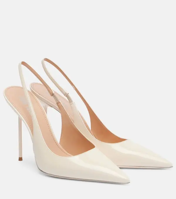 Paris Texas Bridal Lidia 105 Patent Leather Slingback Pumps - White