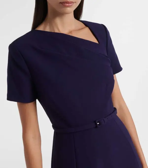 Roland Mouret Asymmetric Belted Crêpe Midi Dress