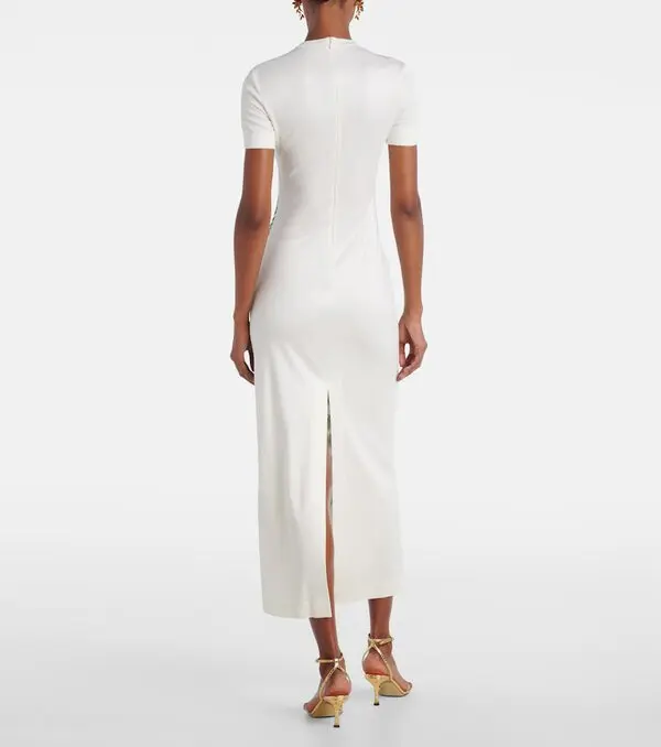 Oscar De La Renta Printed Jersey T-shirt Dress - White