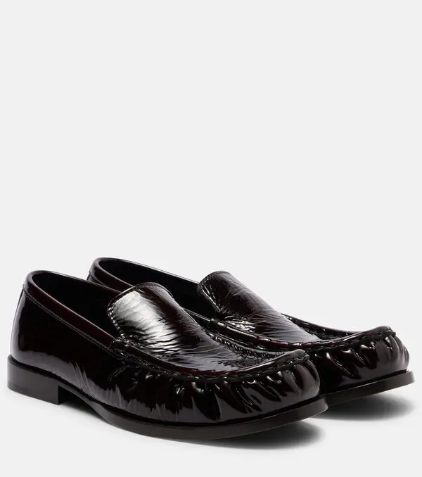 Dries Van Noten Patent Leather Loafers - Brown