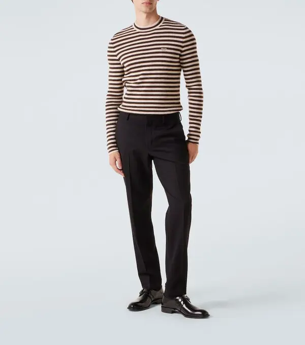 Prada Virgin Wool Straight Leg Trousers