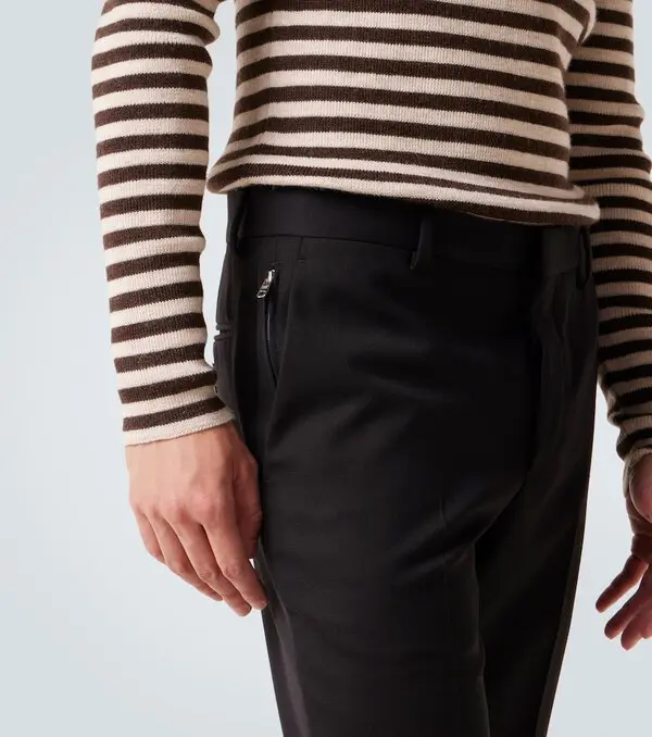 Prada Virgin Wool Straight Leg Trousers