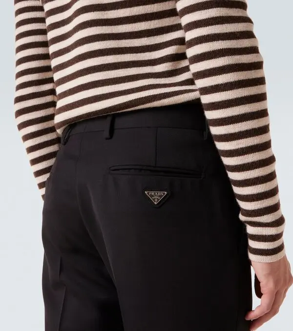 Prada Virgin Wool Straight Leg Trousers