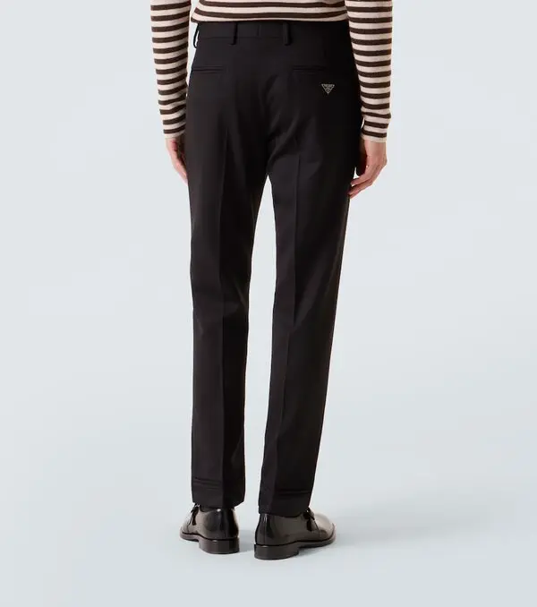 Prada Virgin Wool Straight Leg Trousers