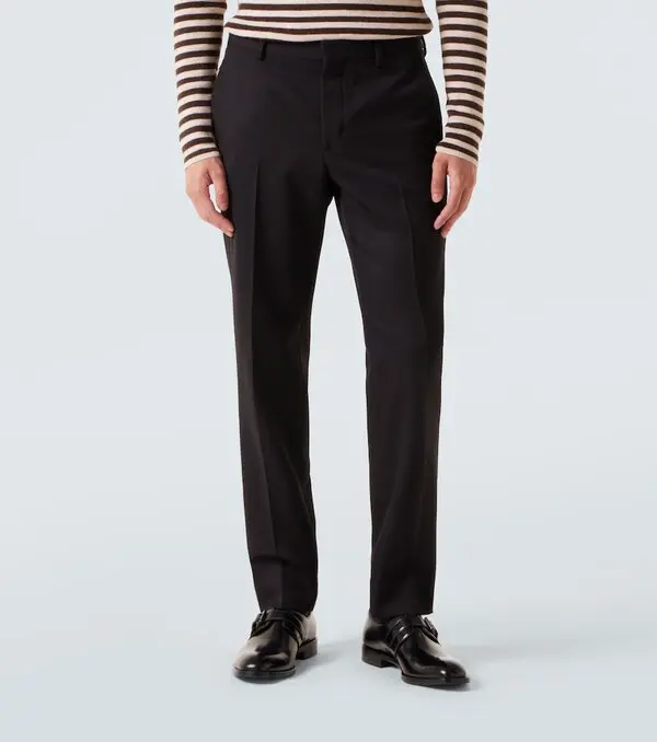 Prada Virgin Wool Straight Leg Trousers