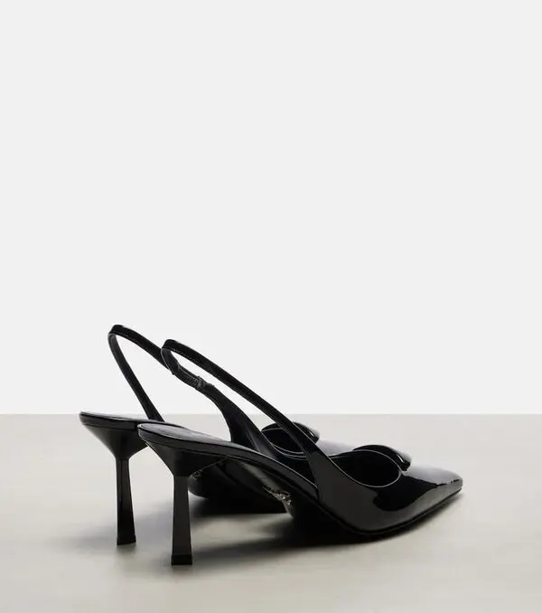 Prada Patent Leather Slingback Pumps - Black