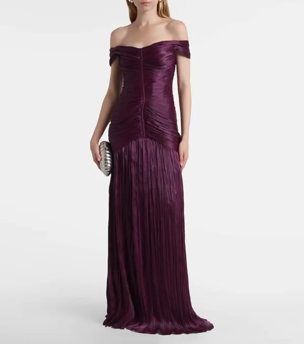 MARMAR HALIM Off-shoulder Crêpe Bustier Gown