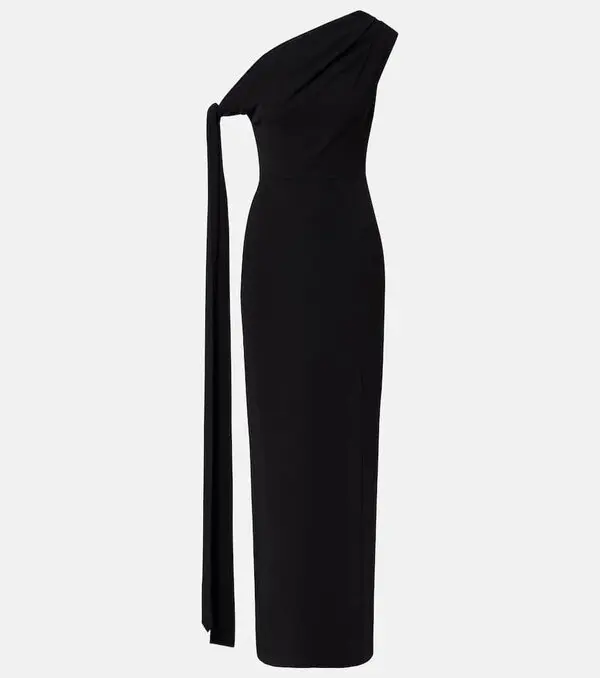 Solace London Irina Scarf-detail Crêpe Gown - Black