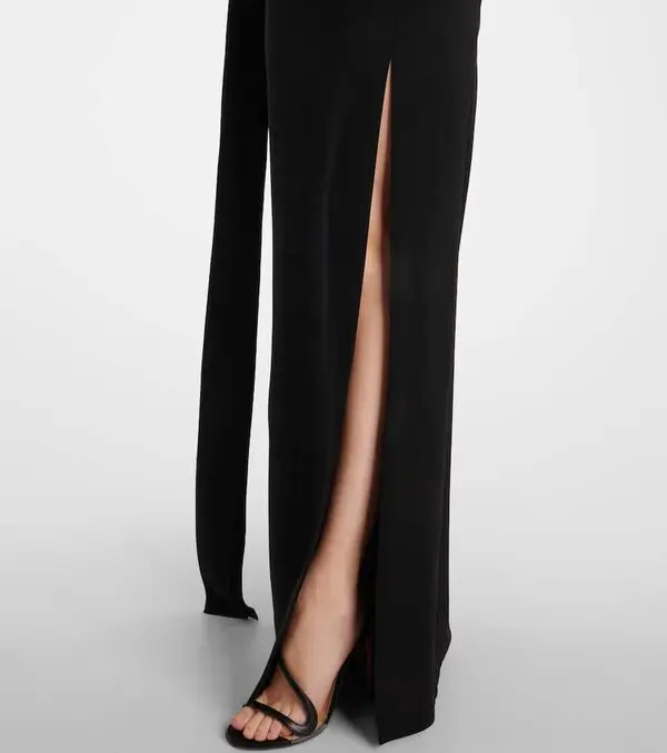 Solace London Irina Scarf-detail Crêpe Gown - Black