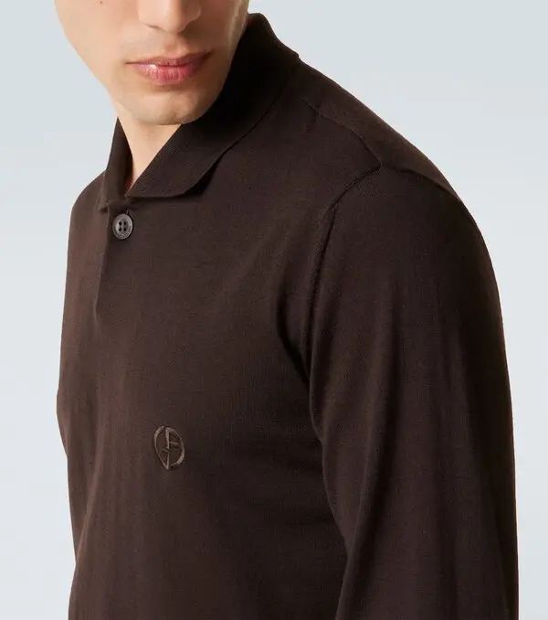 Giorgio Armani Virgin Wool Polo Sweater