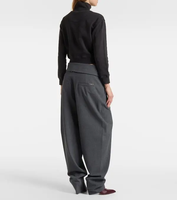 Attico Cropped Cotton Sweatshirt