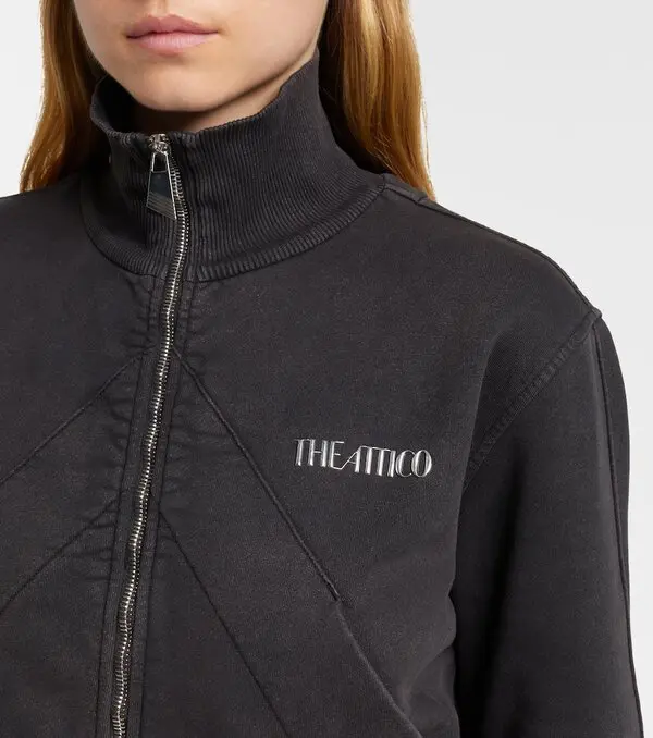 Attico Cropped Cotton Sweatshirt
