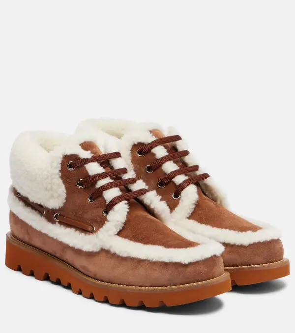 Valentino Garavani Palm Avenue Suede Desert Boots - Brown
