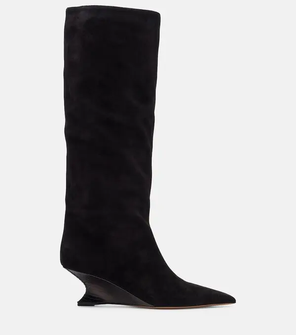 Paris Texas Nina 50 Suede Knee-high Boots - Black